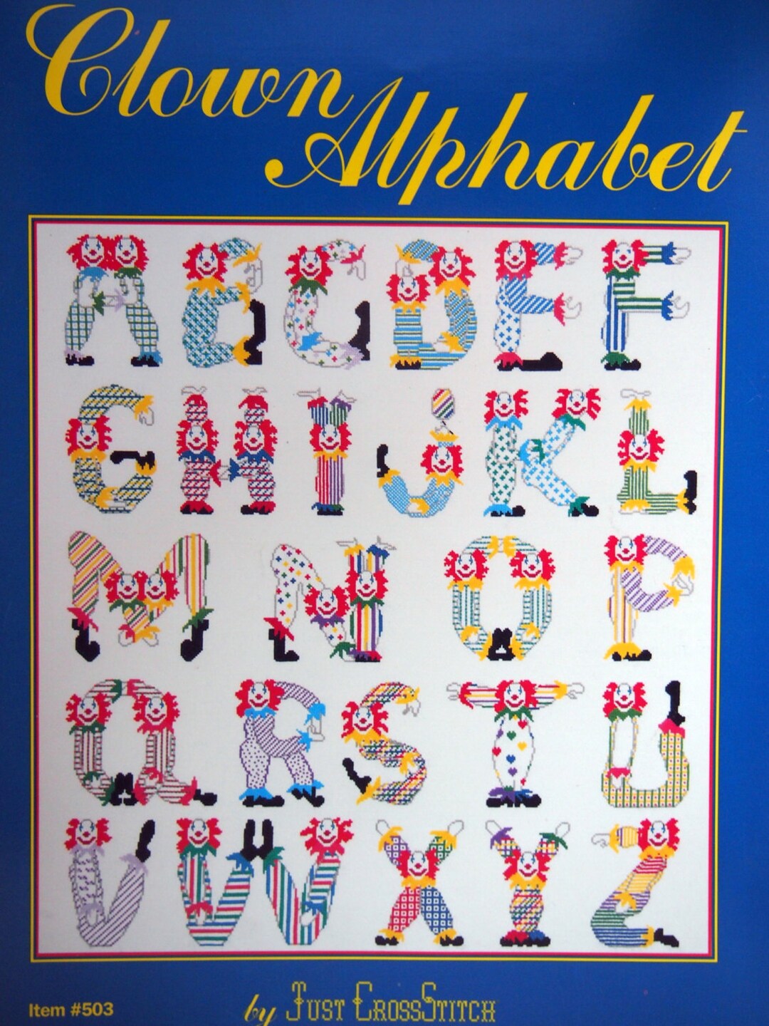 Clown Alphabet by Just Cross Stitch Vintage Counted Cross Stitch ...