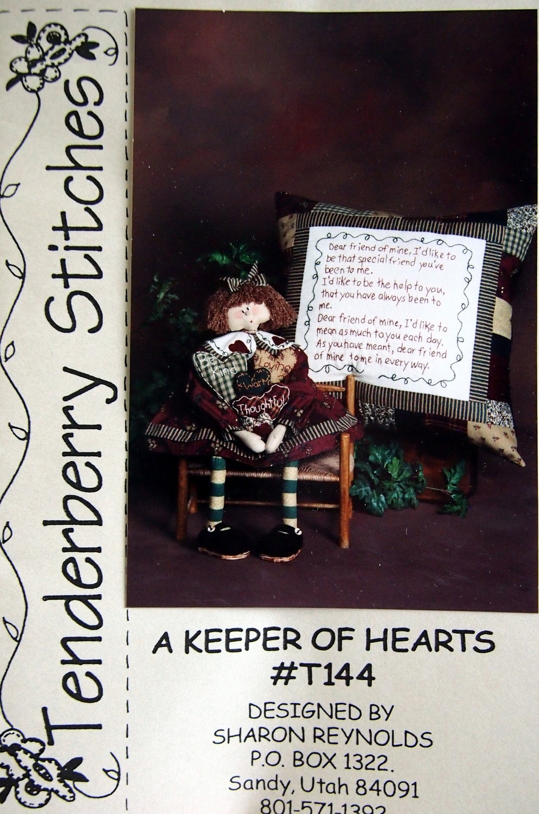 A Keeper of Hearts by Sharon Reynolds and Tenderberry Stitches Vintage ...