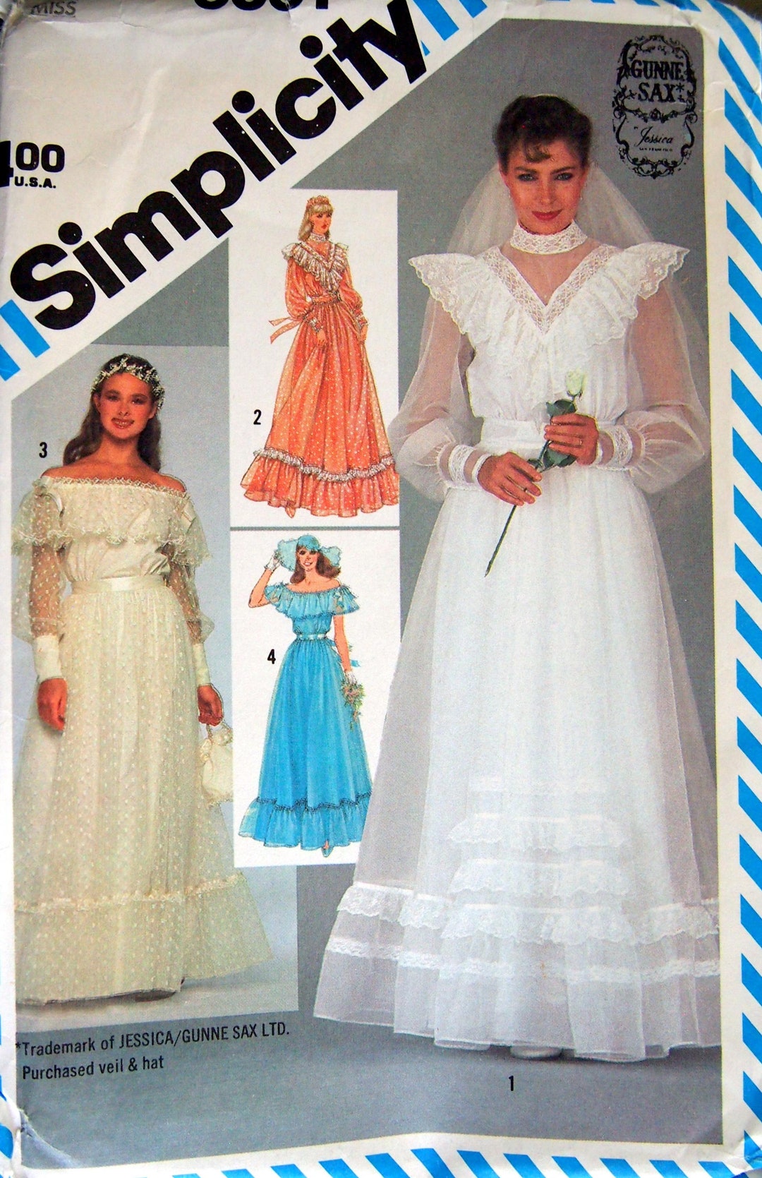 Misses' Bridal and Bridesmaids' Dress and Bag - Gunne Sax / Jessica ...