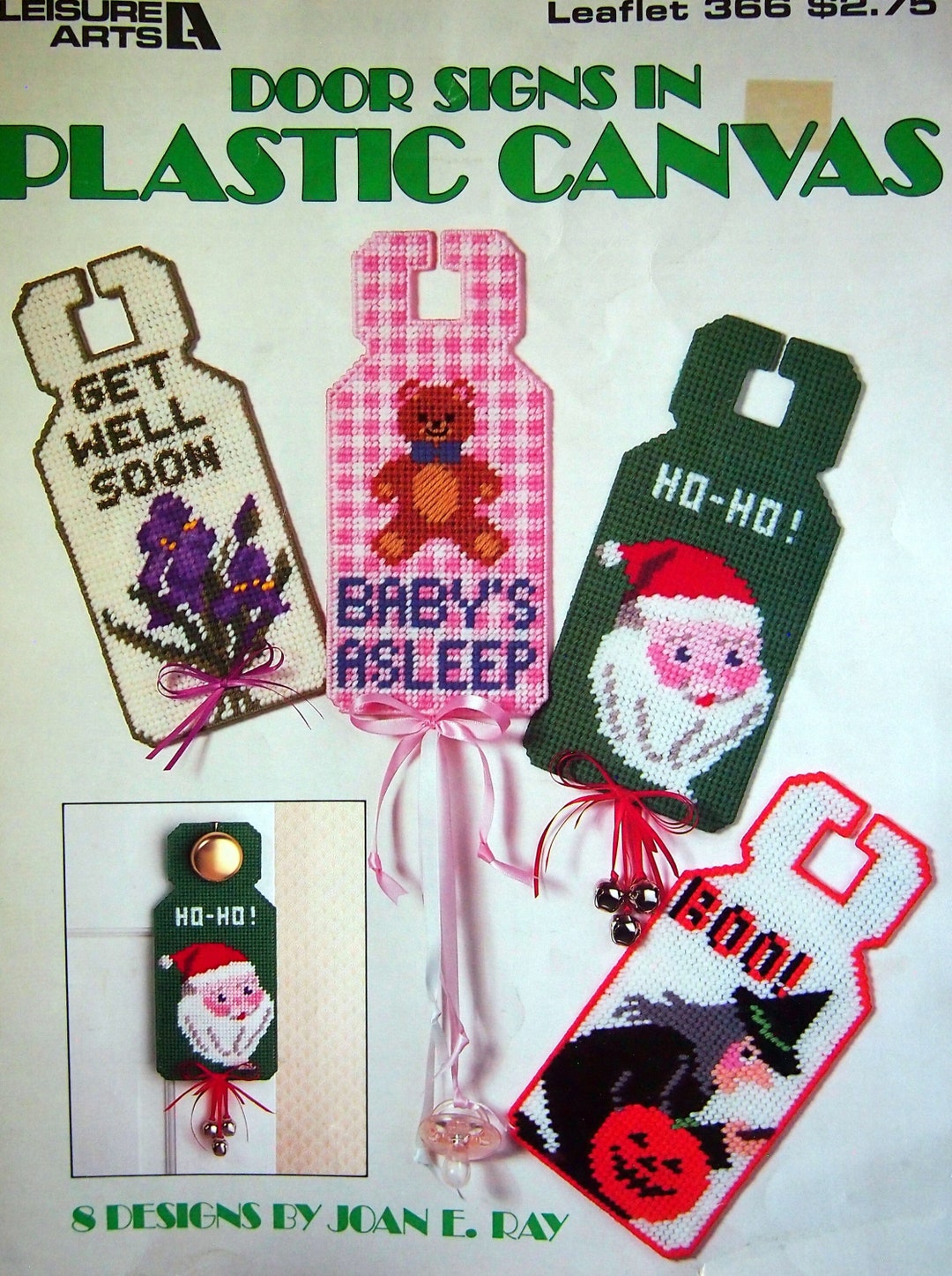 Door Signs in Plastic Canvas - 8 Designs by Joan E. Ray Vintage Plastic ...
