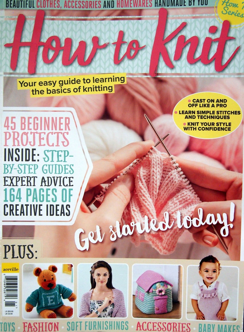 How to Knit - Knitting Pattern Magazine Undated - Etsy