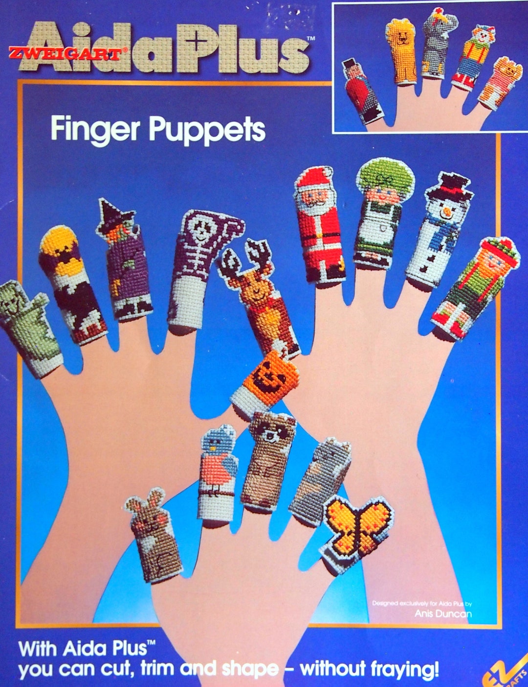 Finger Puppets by Anis Duncan and Zweigart Aida Plus Vintage Counted ...