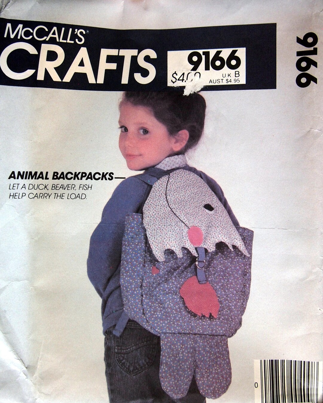 Animals Backpacks Mccall's Crafts 9166 Vintage Uncut Sewing Pattern ...