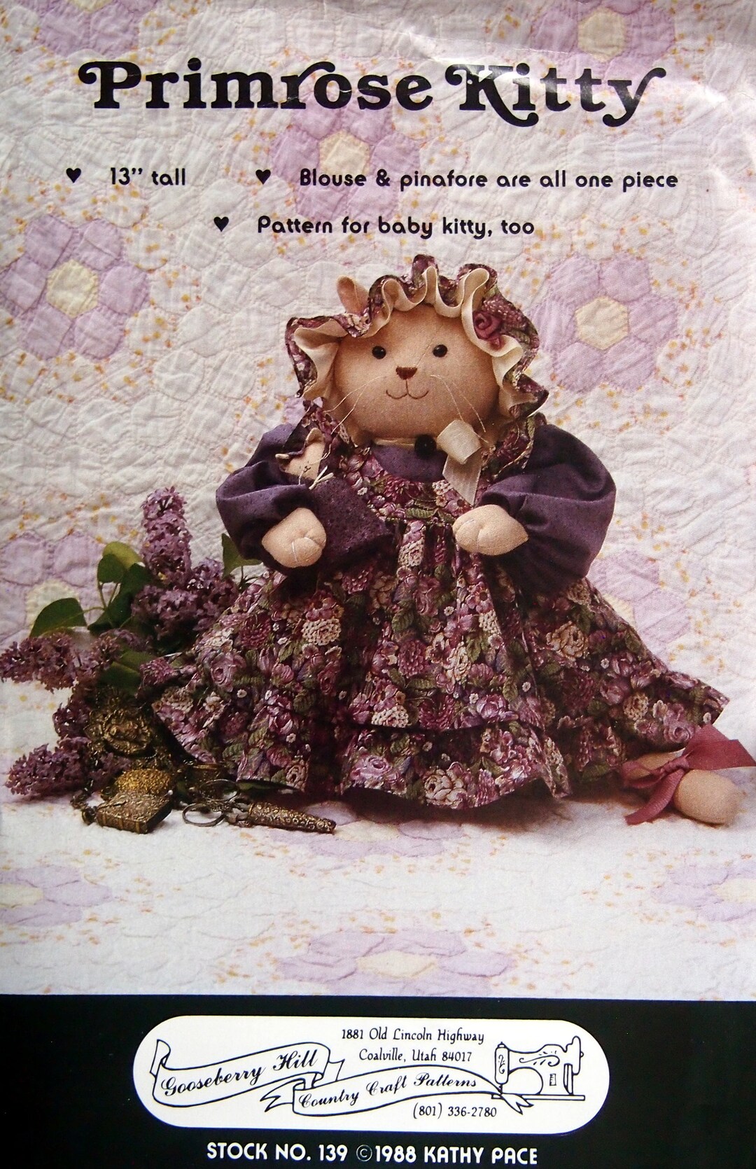 Primrose Kitty by Kathy Pace and Gooseberry Hill Vintage Uncut Sewing ...
