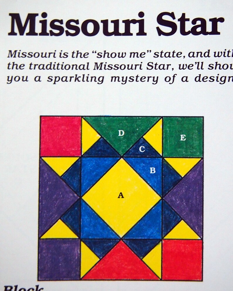 Missouri Star with Template by Spinning Spools Vintage Quilt - Etsy