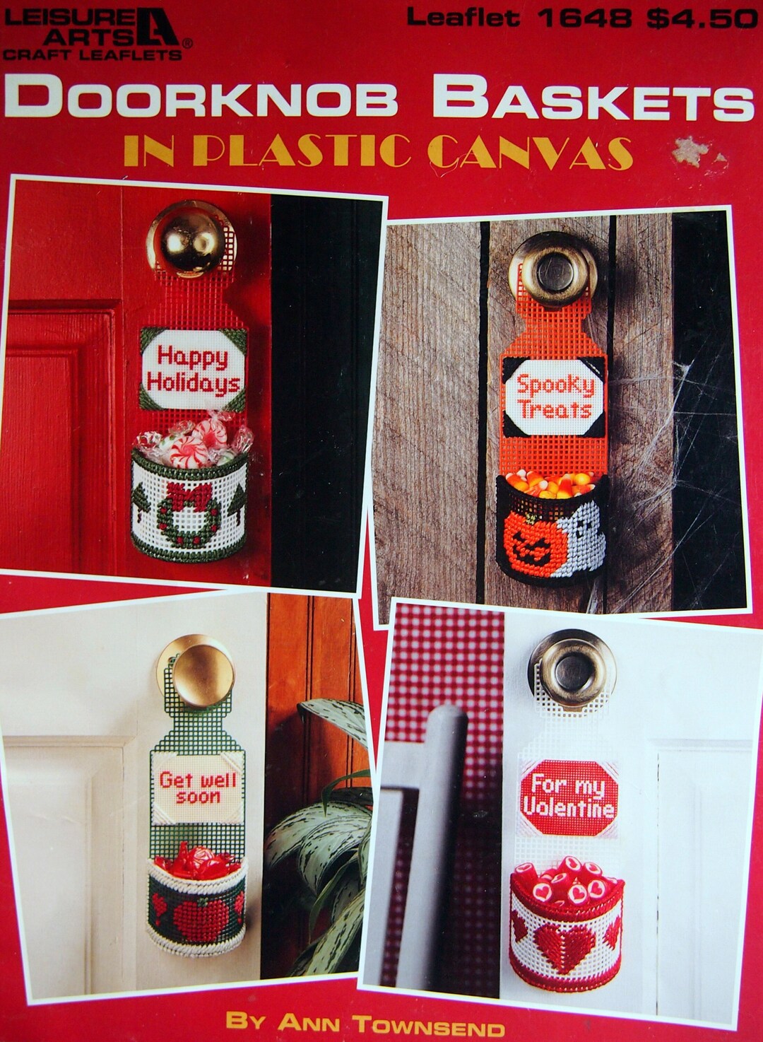 Doorknob Baskets in Plastic Canvas by Ann Townsend Vintage Plastic ...