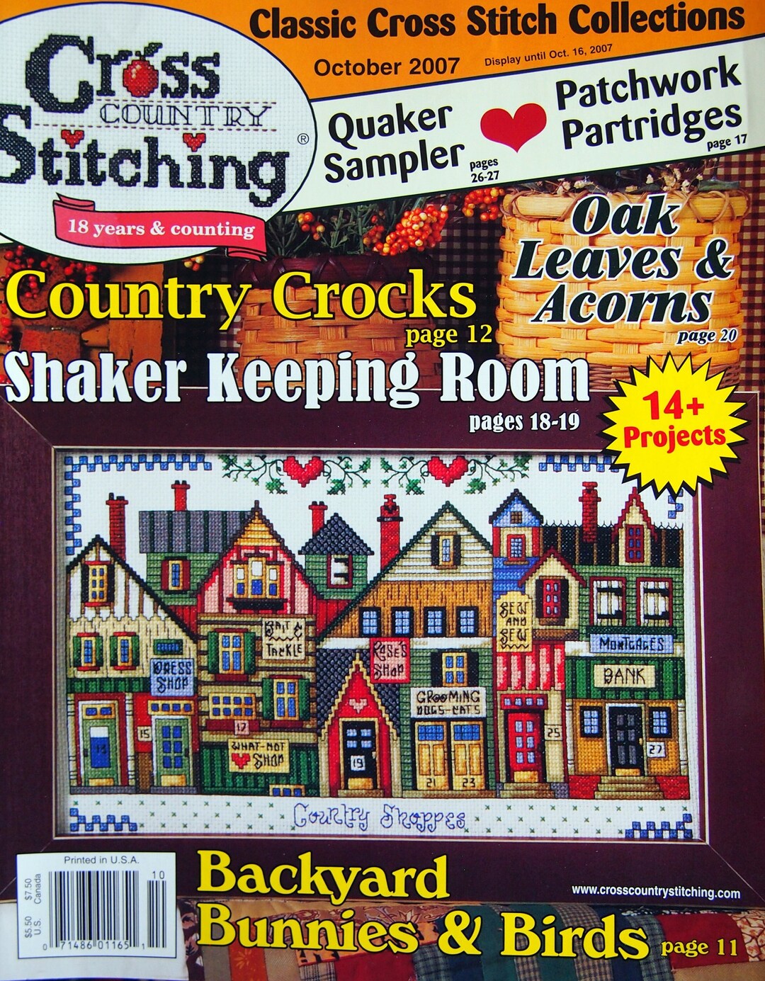 Cross Country Stitching Counted Cross Stitch Pattern Magazine October ...