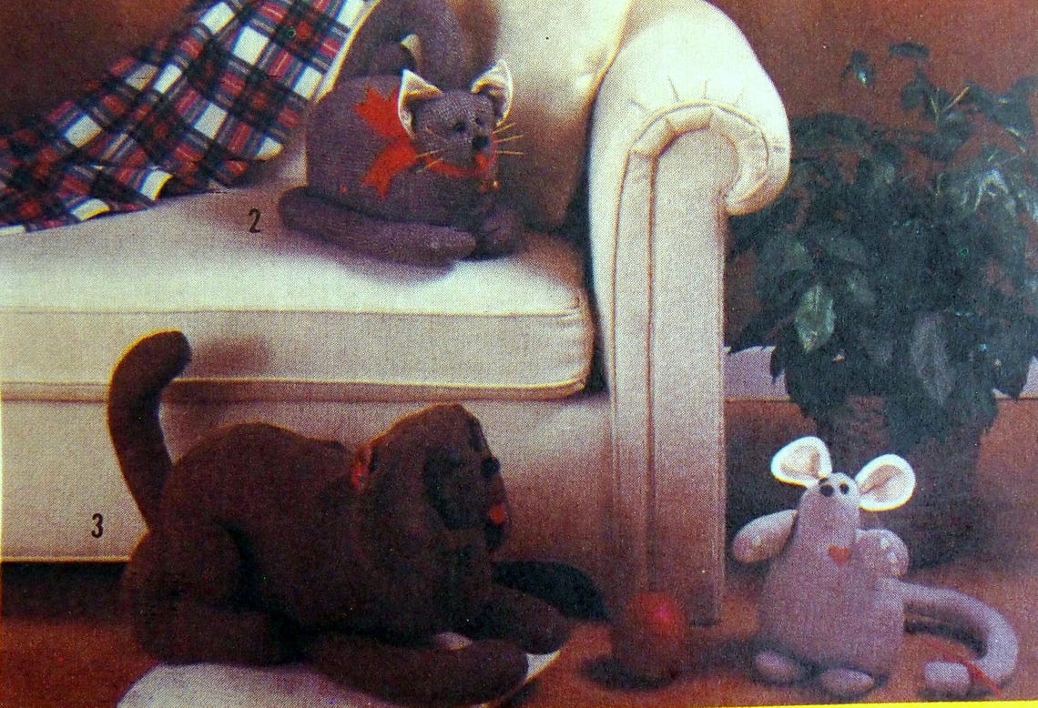 Soft Sculptured Animals - Marjorie Puckett Simplicity 6824 Vintage ...