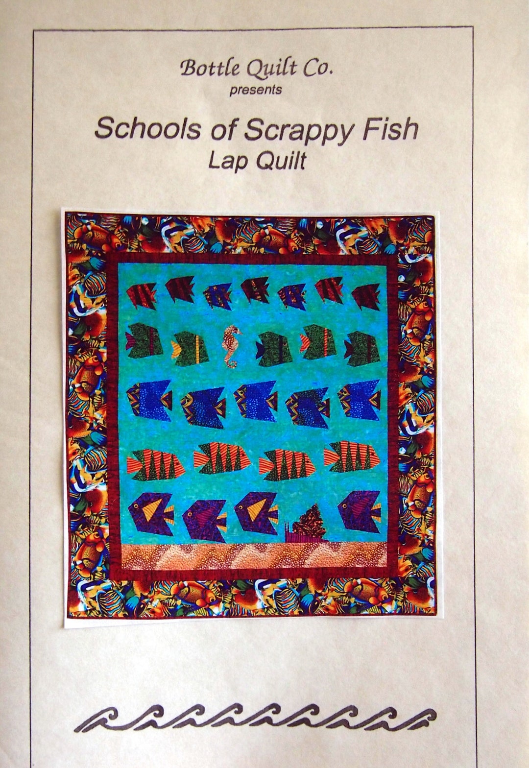 Schools of Scrappy Fish Lap Quilt by Bottle Quilt Co. Quilt Pattern ...