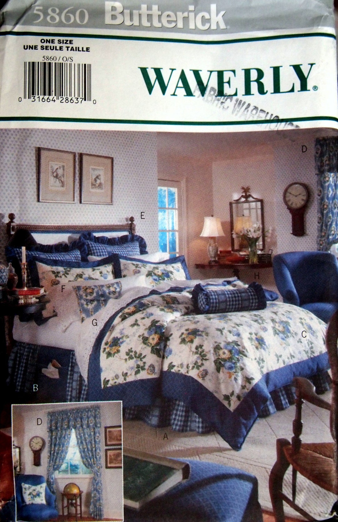 Bedroom Butterick Waverly 5860 Vintage Uncut Sewing Pattern 1998 - Etsy