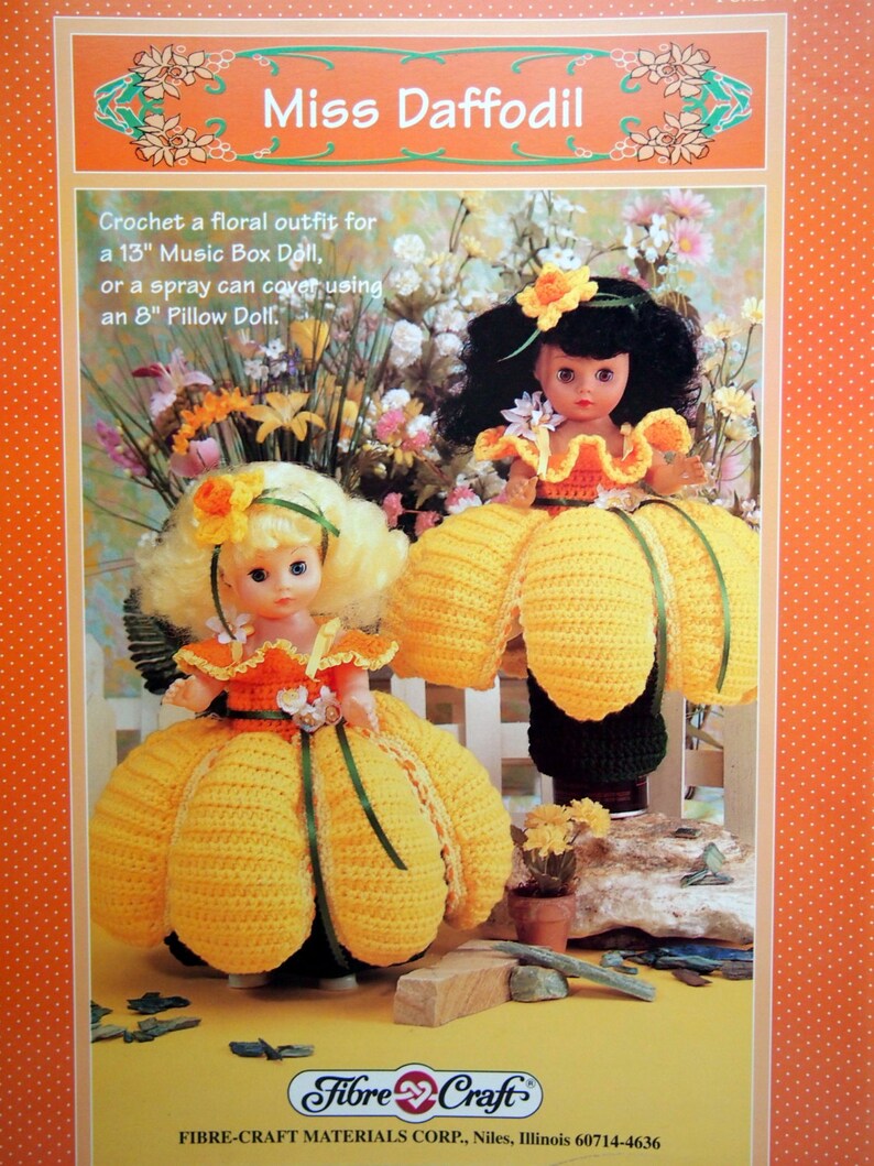Miss Daffodil Music Box Doll and Pillow Doll by Fibre Craft - Etsy