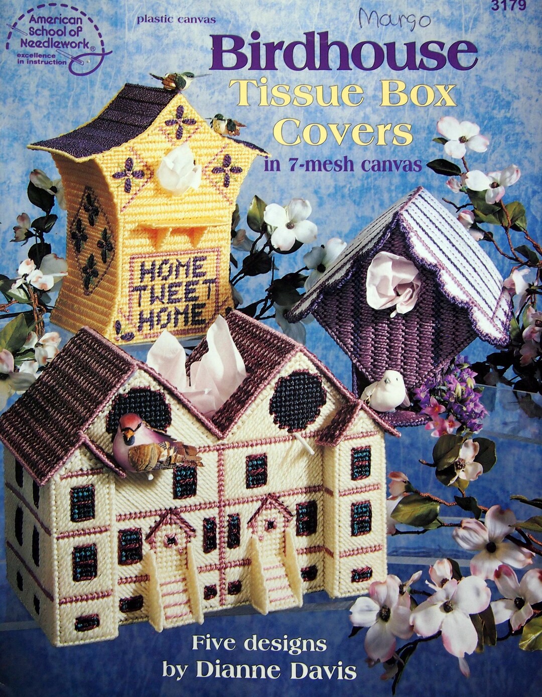 Birdhouse Tissue Box Covers in 7-mesh Canvas - 5 Designs by Dianne ...