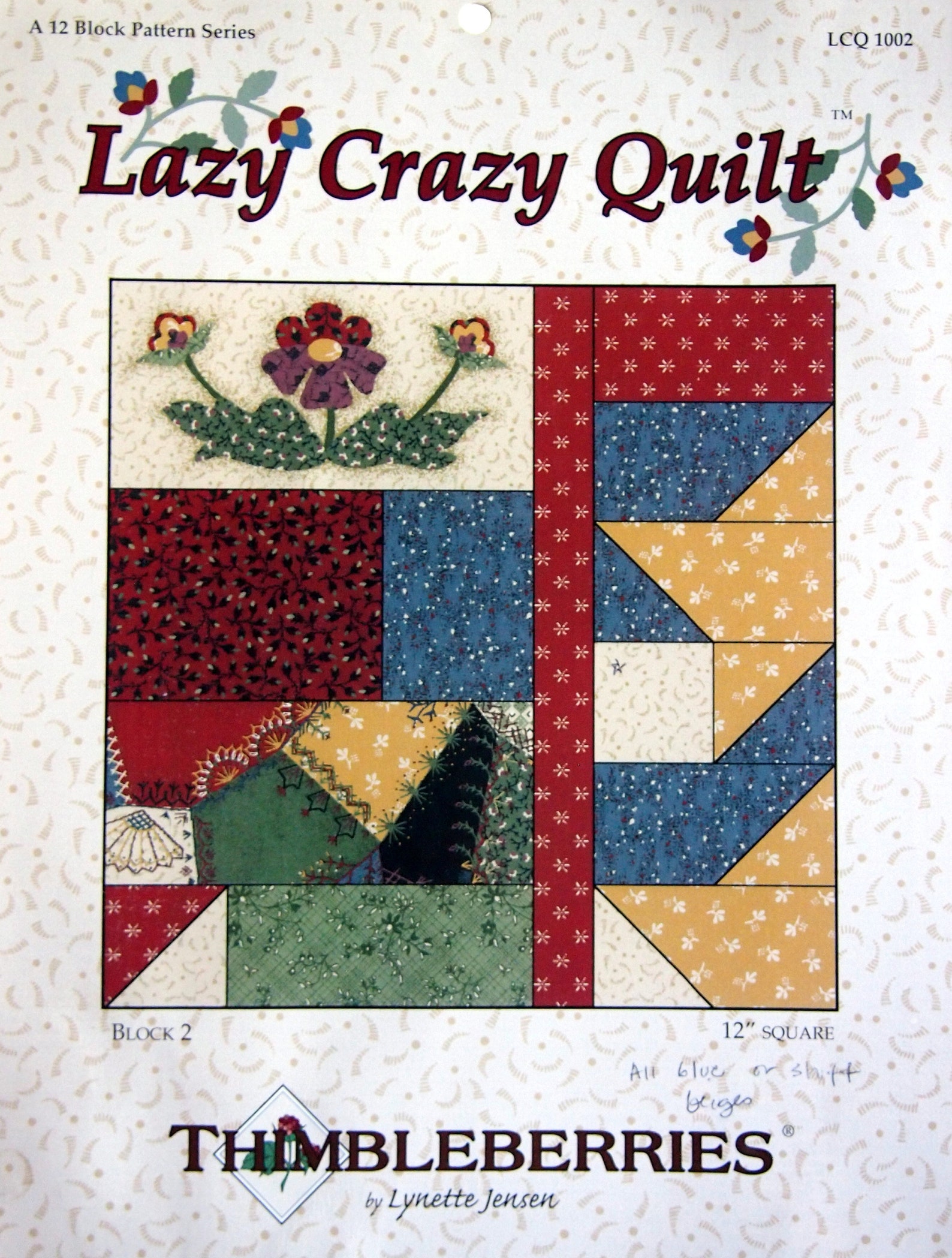 Lazy Crazy Quilt A 12 Block Pattern Series Complete Set of | Etsy