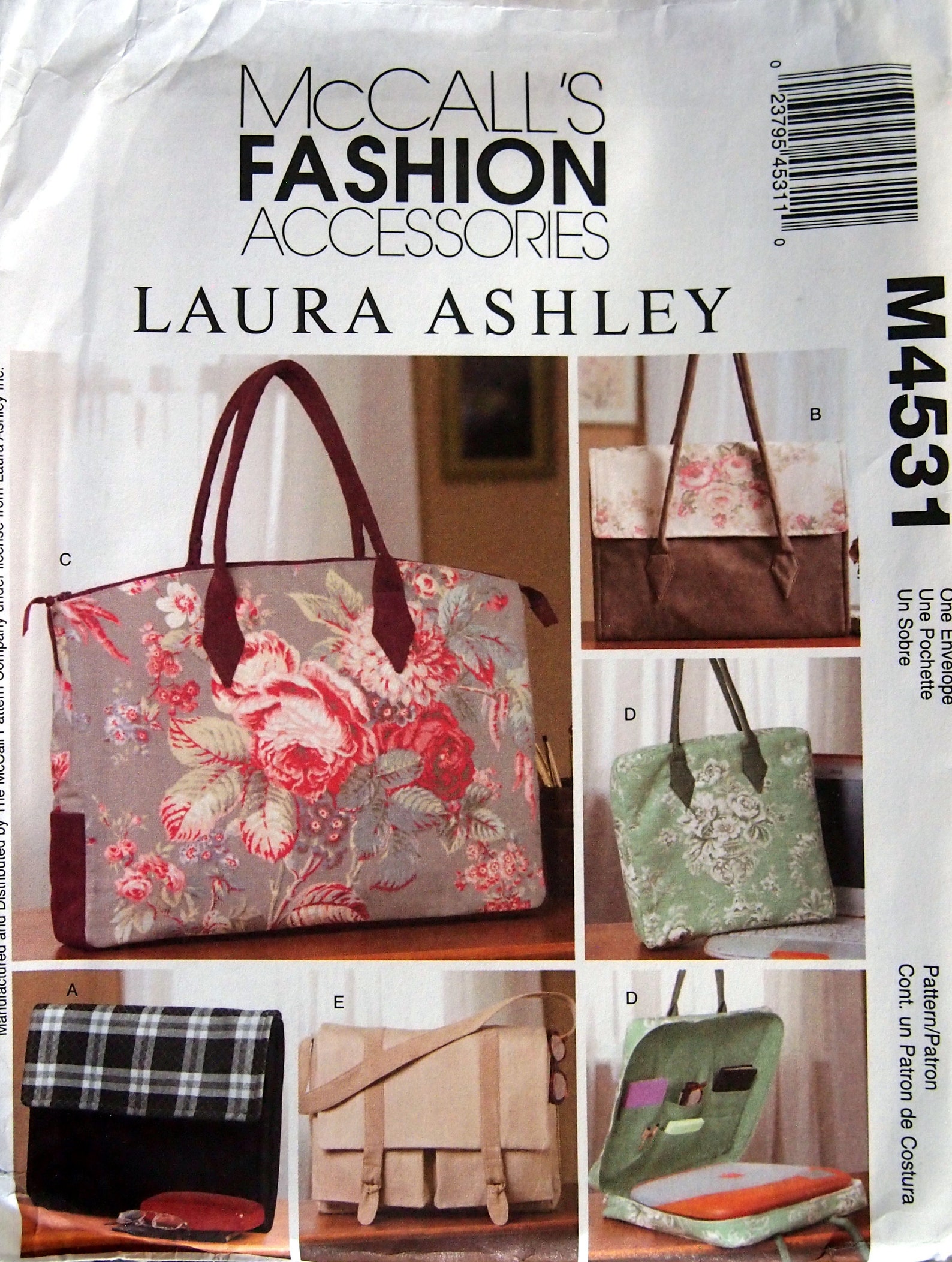 Business Bags Laura Ashley Mccall's Fashion Accessories M4531 Vintage ...