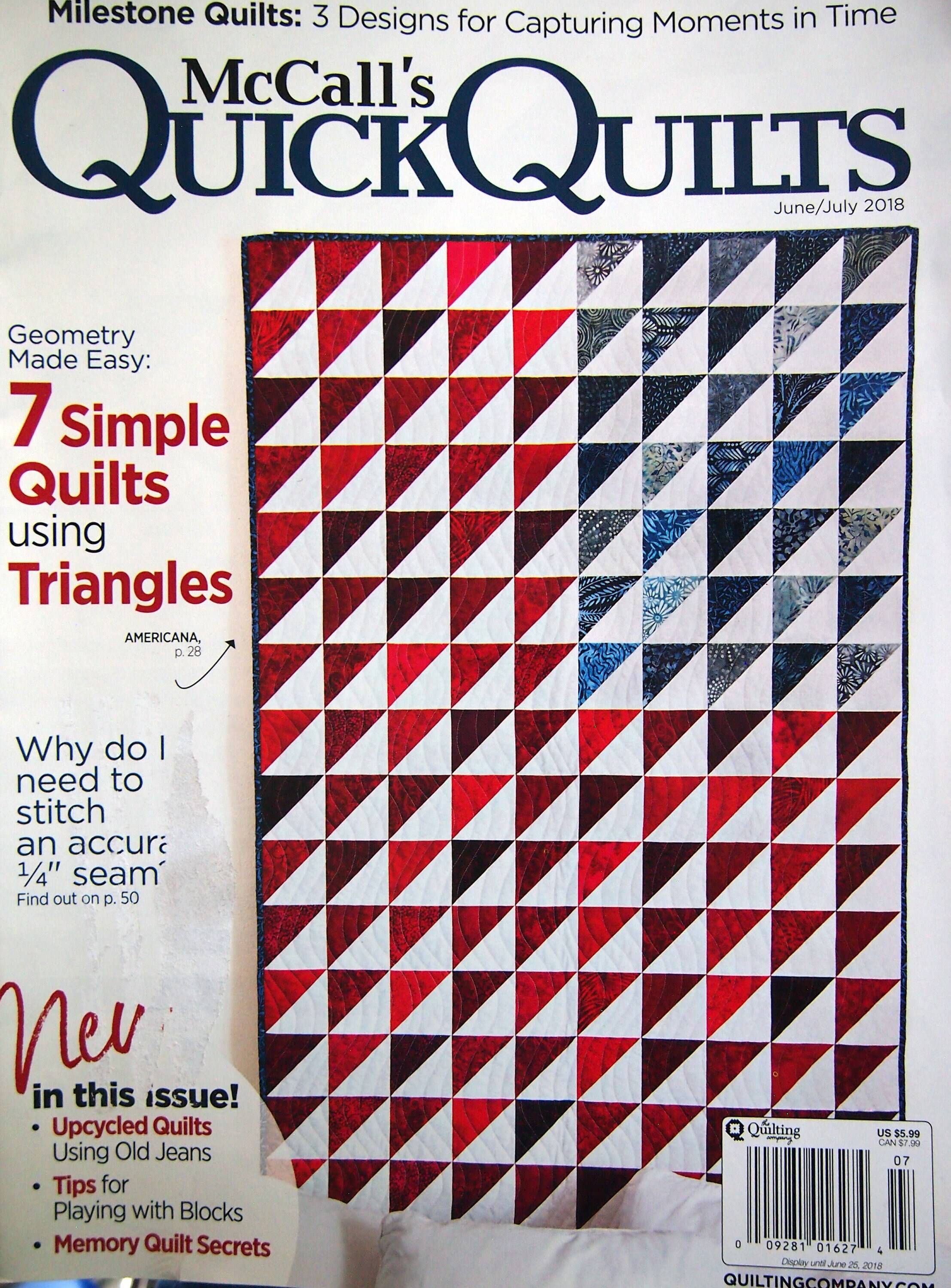 Mccall's Quick Quilts - Quilt Pattern Magazine June/july 2018 - Etsy UK