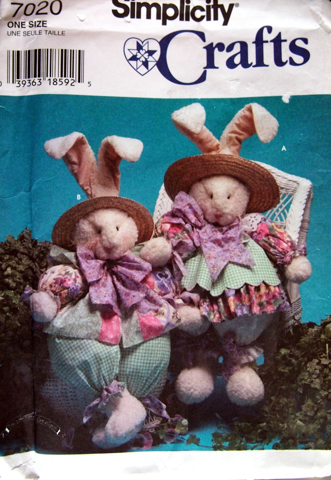 32-inch Bunny and Clothes Mccall's Crafts 7020 Vintage Uncut Sewing ...