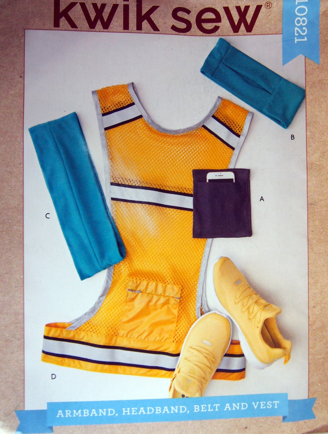 Armband, Headband, Belt and Running Vest Kwik Sew R10821 Uncut Sewing ...