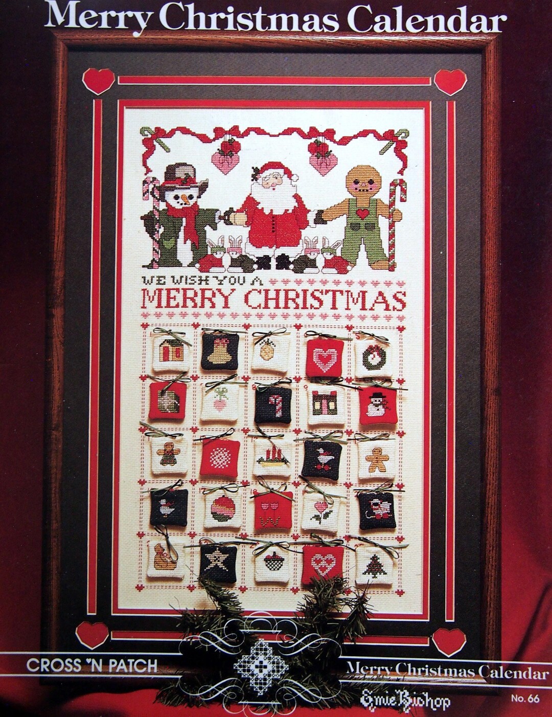 Merry Christmas Calendar - No. 66 by Emie Bishop and Cross 'N Patch Vintage Counted Cross Stitch ...