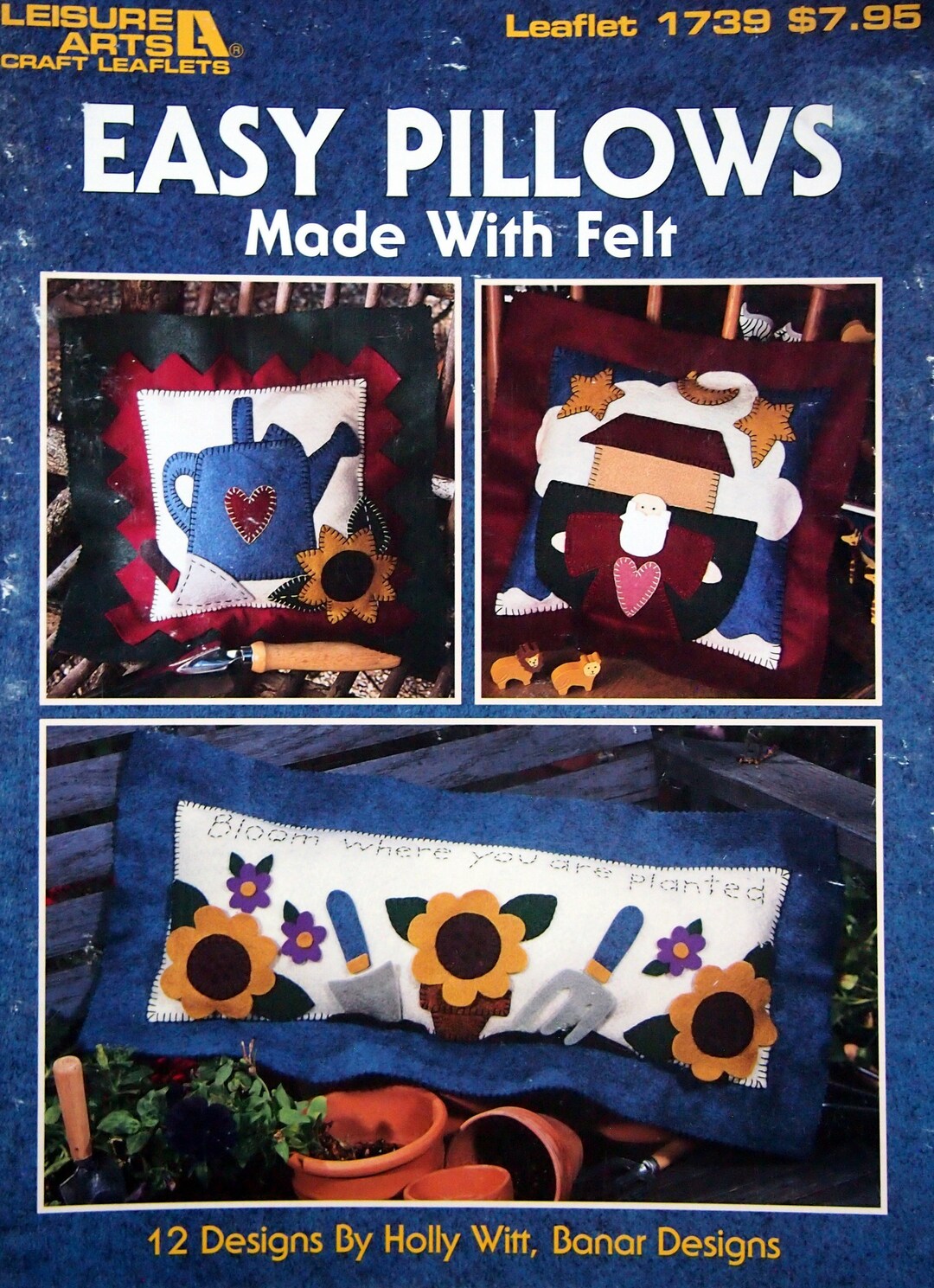 Coussin simple fait avec feutre 12 dessins par Holly Witt Vintage ...