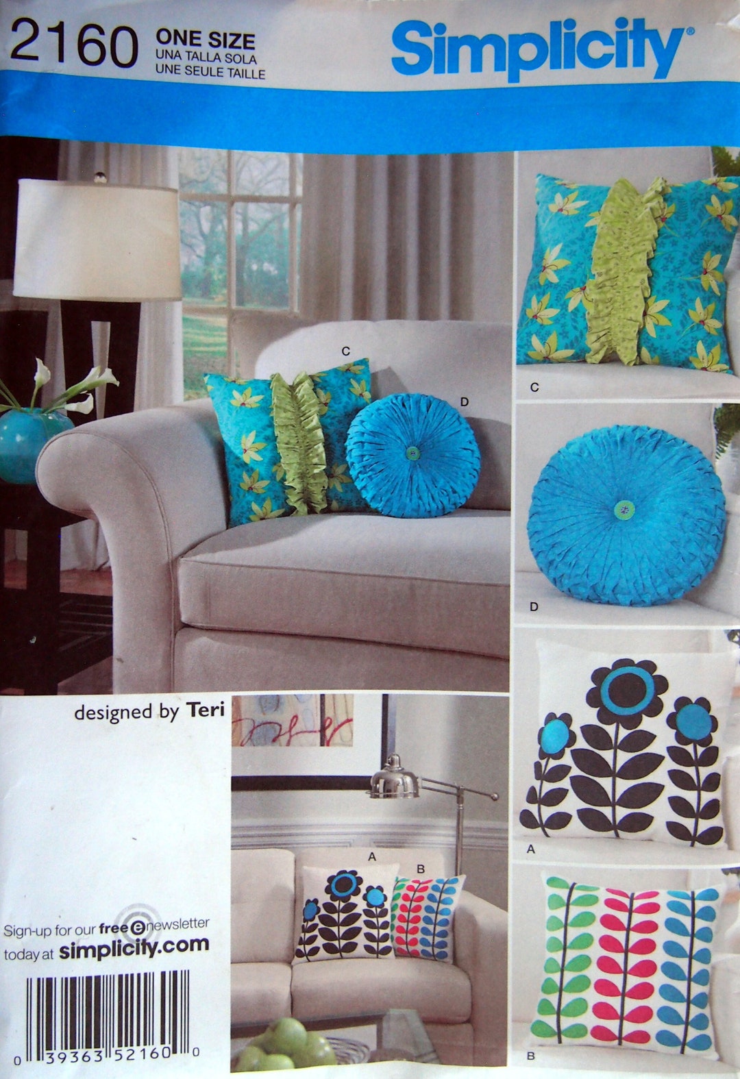 Pillows Simplicity 2160 Uncut Sewing Pattern 2011 - Etsy