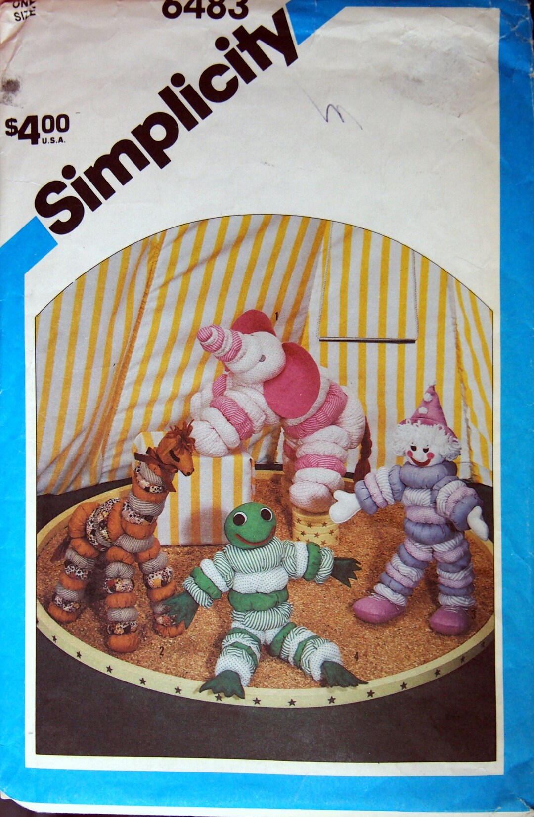 Puff Circle Animals and Clown Simplicity 6483 Vintage Uncut Sewing ...