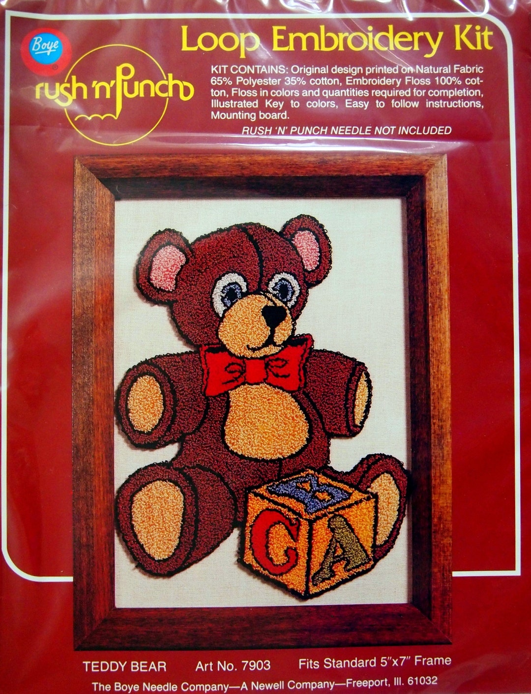 Teddy Bear by Rush N Punch Vintage Loop Embroidery Stitchery Kit 1979 ...