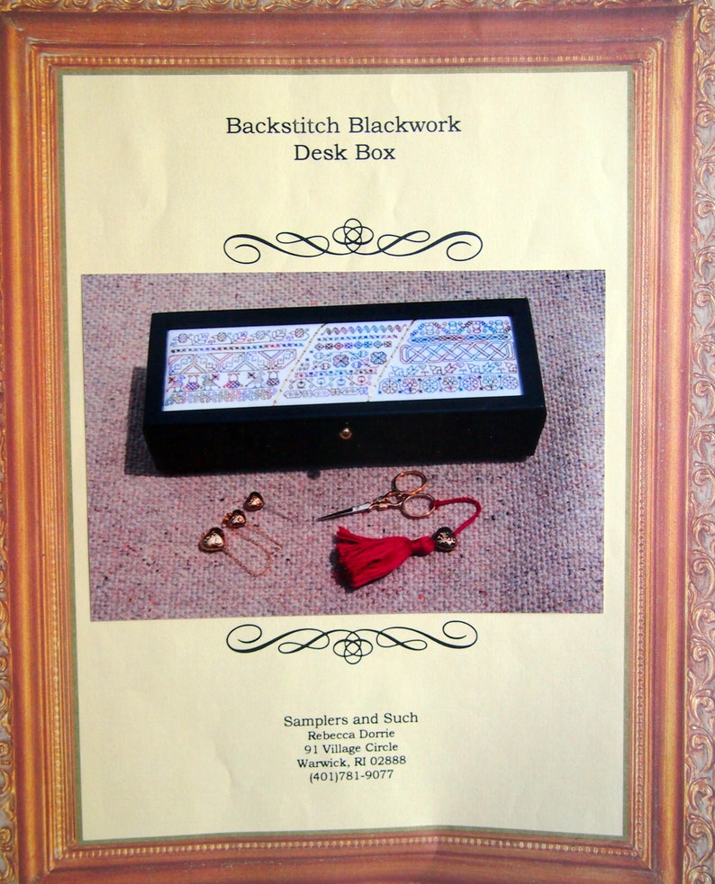 Backstitch Blackwork Desk Box by Rebecca Dorrie and Samplers and Such ...