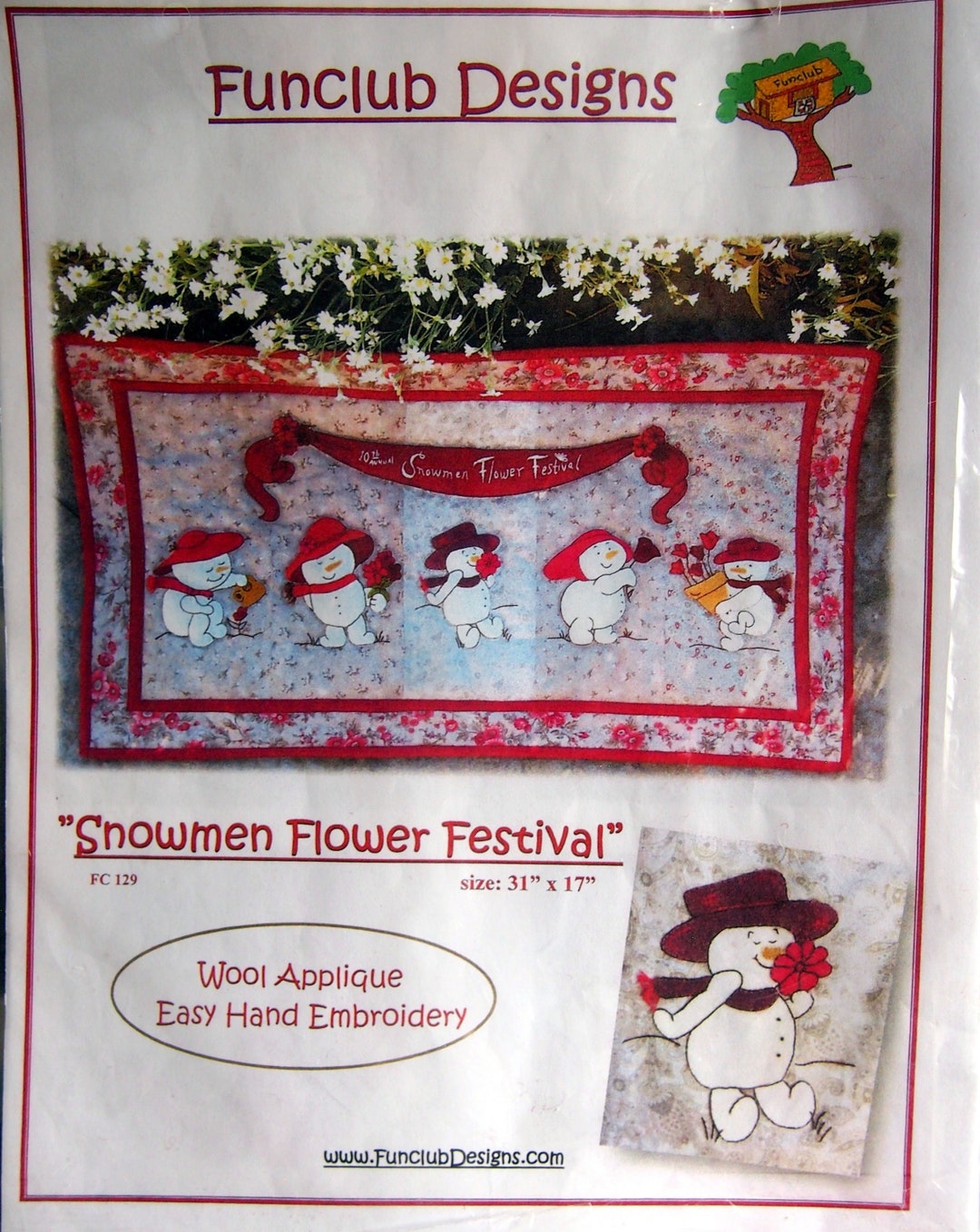 Snowmen Flower Festival by Cindy Moore and Funclub Designs Quilting ...