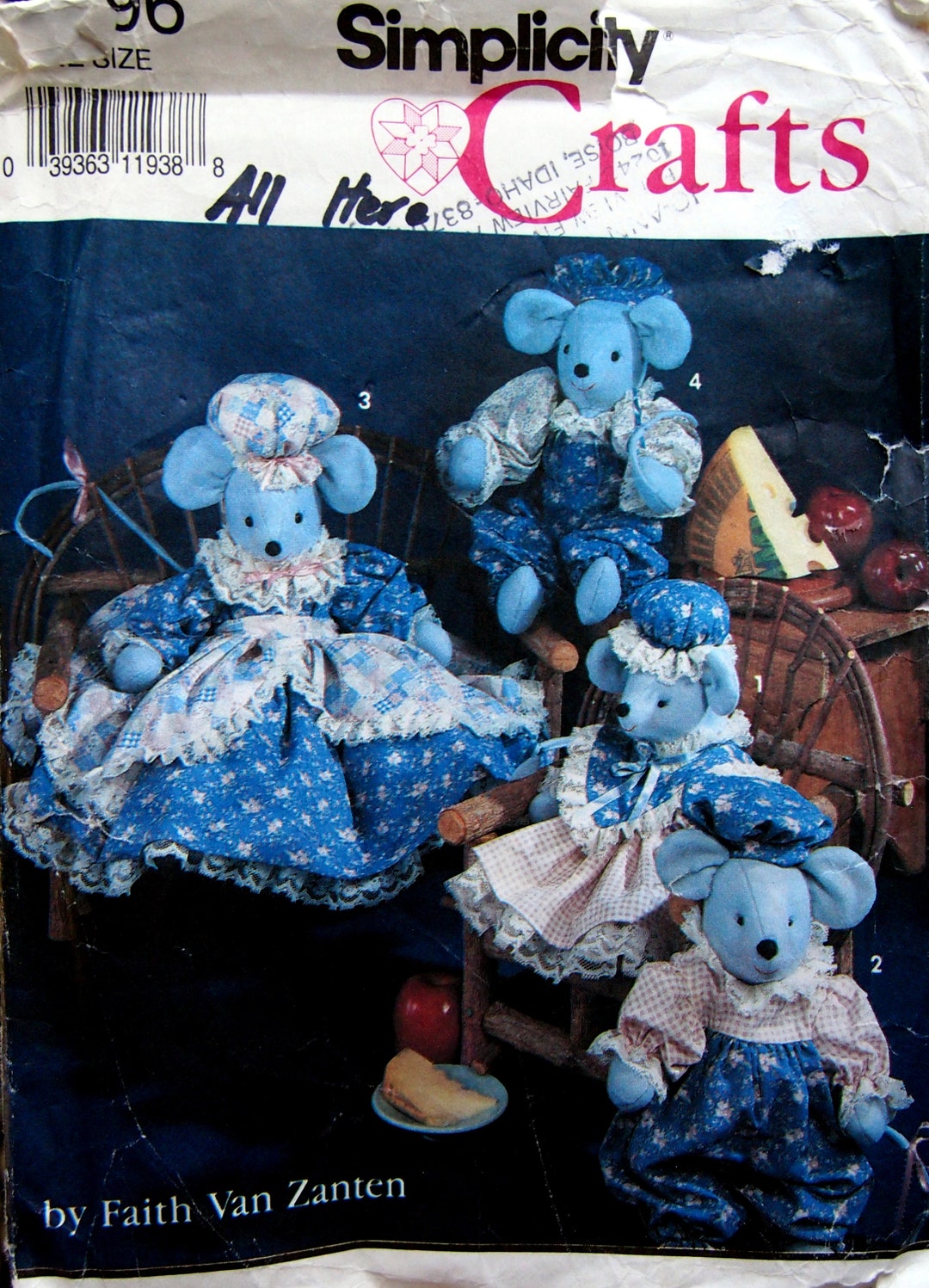 Mice and Clothes in Two Sizes Simplicity Crafts 7596 Vintage - Etsy
