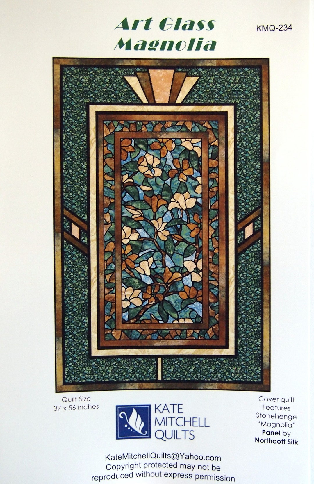 Art Glass Magnolia by Kate Mitchell Quilts - Quilt Pattern Packet ...