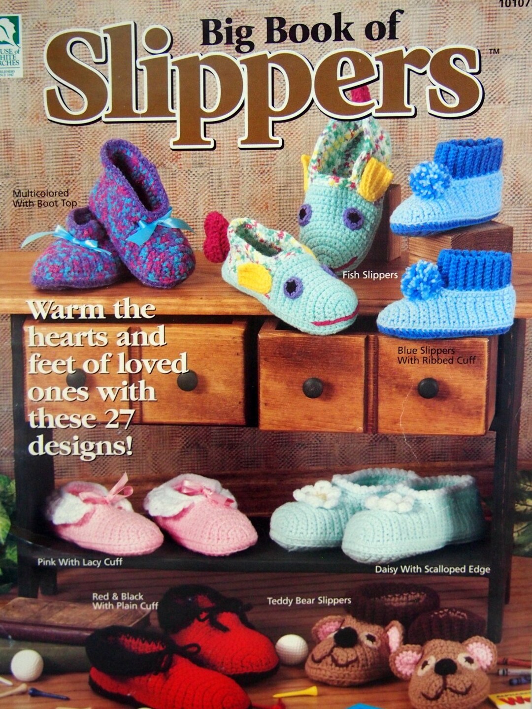 Big Book of Slippers Vintage Crochet Pattern Booklet 1997 - Etsy