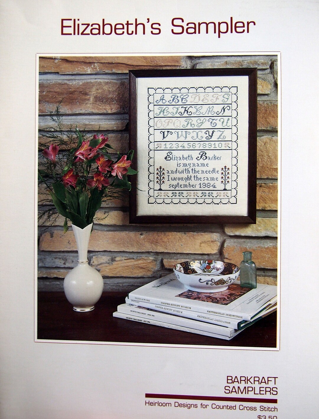 Elizabeth's Sampler by Barkraft Samplers Vintage Counted Cross Stitch ...