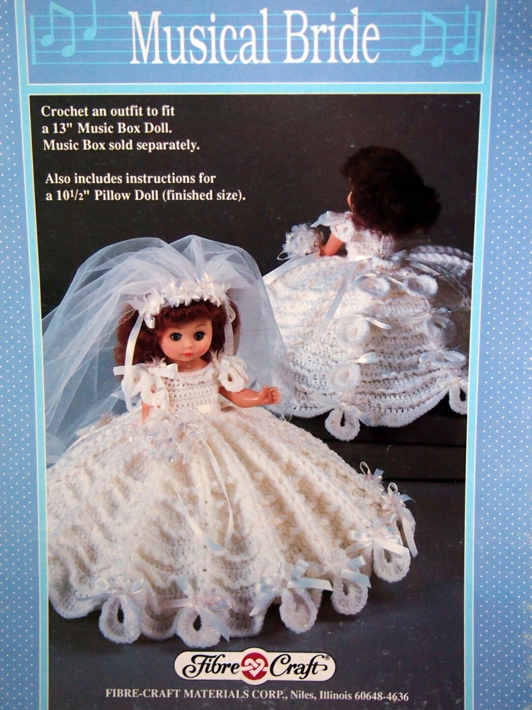 Musical Bride Music Box Doll and Pillow Doll by Fibre Craft Vintage ...