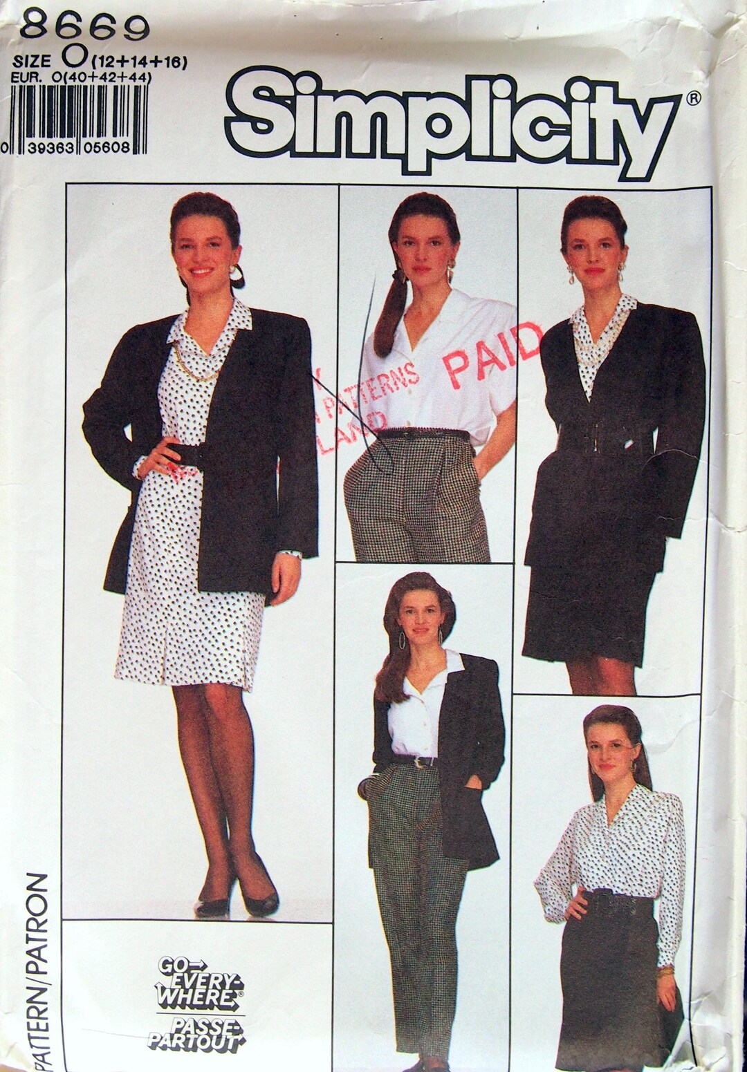 Misses' Easy-to-sew Pants, Skirt, Blouse and Loose-fitting Unlined ...