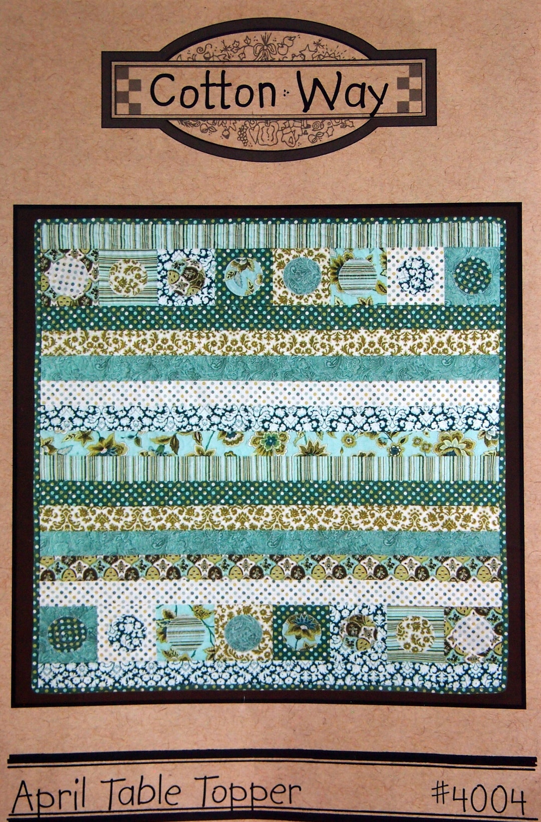 April Table Topper of the Month by Cotton Way Quilt Pattern Packet 2007 ...