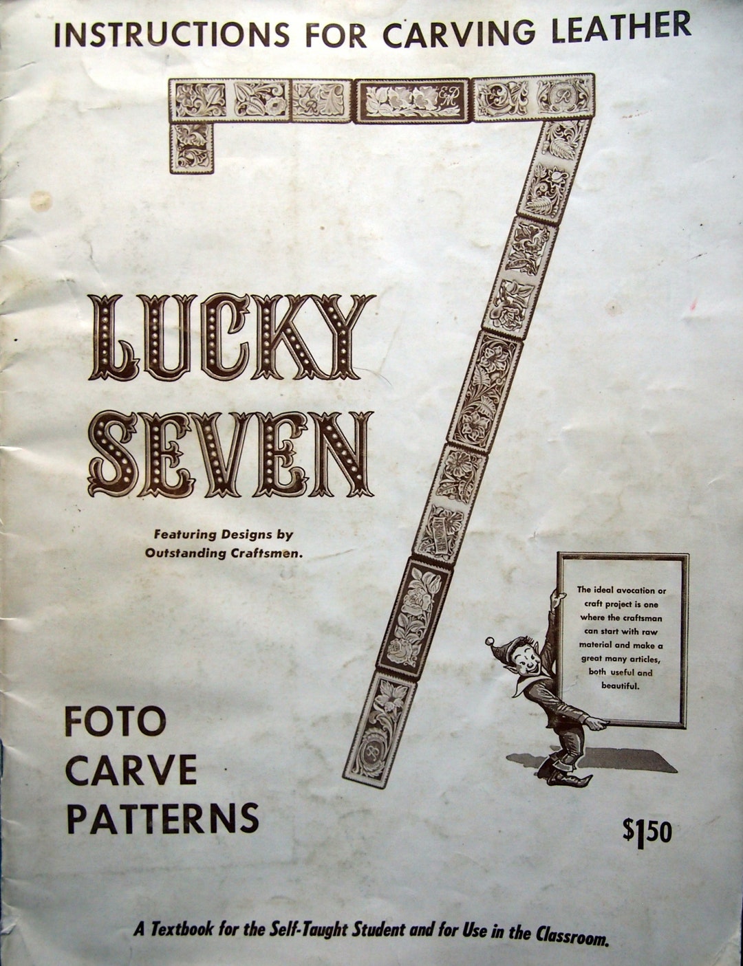 Lucky Seven Foto-carve Patterns by Craftool Co. Vintage Leathercraft ...