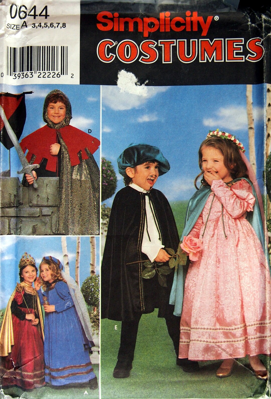 Child's Costumes Sizes 3, 4, 5, 6, 7, 8 Simplicity Costumes 0644 / 8318 ...