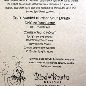 The Redwork Kitchen by Robin Kingsley and Bird Brain Designs Redwork ...