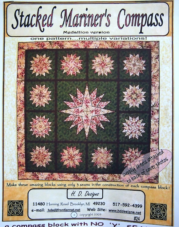 Stacked Mariner's Compass One Pattern.. Multiple | Etsy