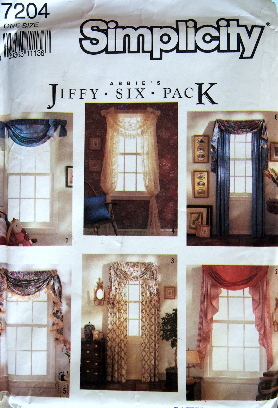 Window Treatments - Abbie's Jiffy 6 Pack - Simplicity 7204 Vintage ...