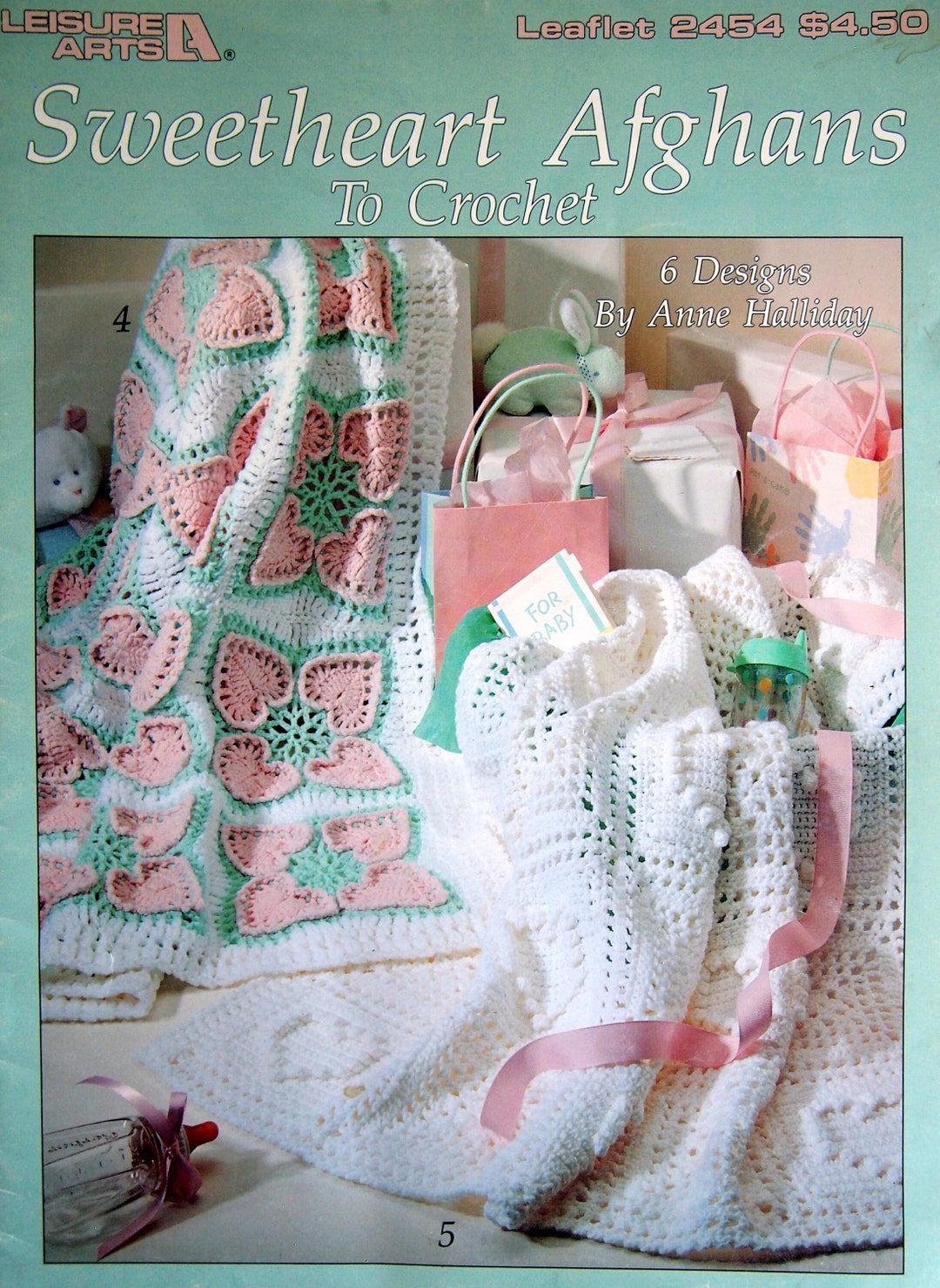Sweetheart Afghans to Crochet 6 Designs by Anne Halliday Vintage ...