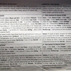 46-inch and 38-inch Caroler Dolls Simplicity Holiday 8415 Vintage Uncut ...