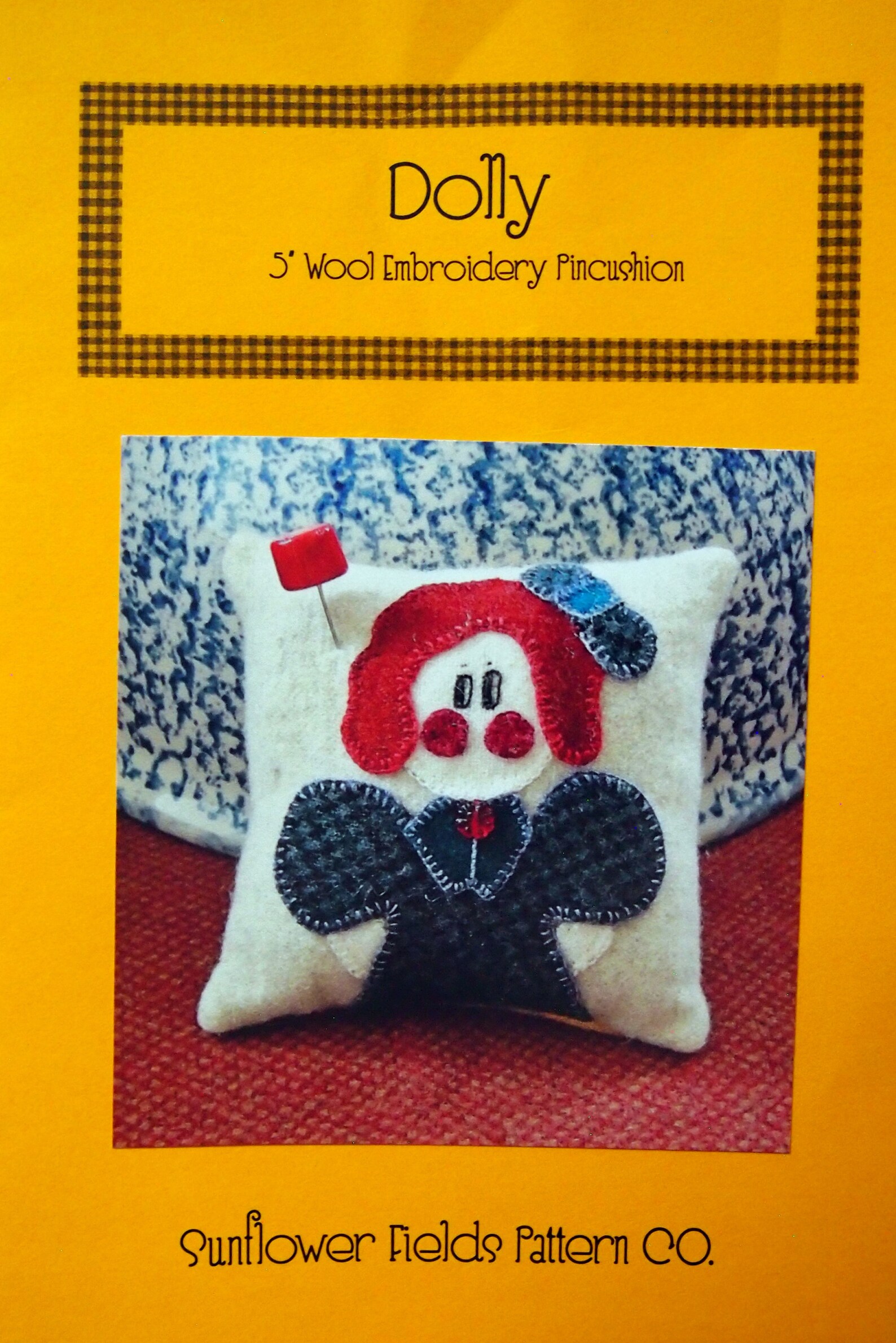 Dolly 5-inch Wool Embroidery Pincushion by Sunflower Fields - Etsy