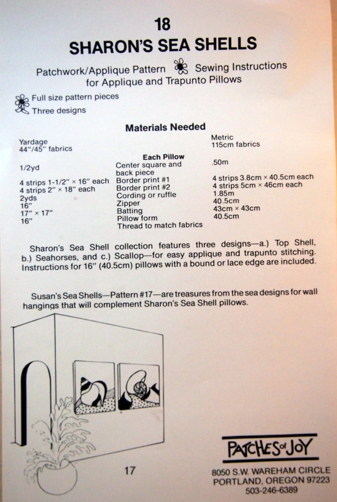 Sharon's Shell Pillows by Patches of Joy Vintage Applique - Etsy