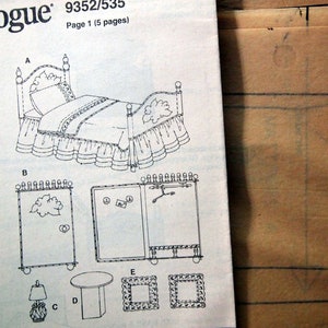 Vogue Doll Collection Furniture Vogue Craft 9352 Vintage Uncut Sewing ...