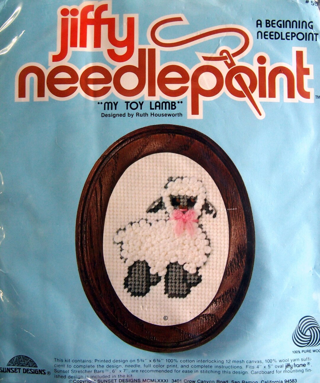My Toy Lamb by Ruth Houseworth, Jiffy Needlepoint and Sunset Designs ...