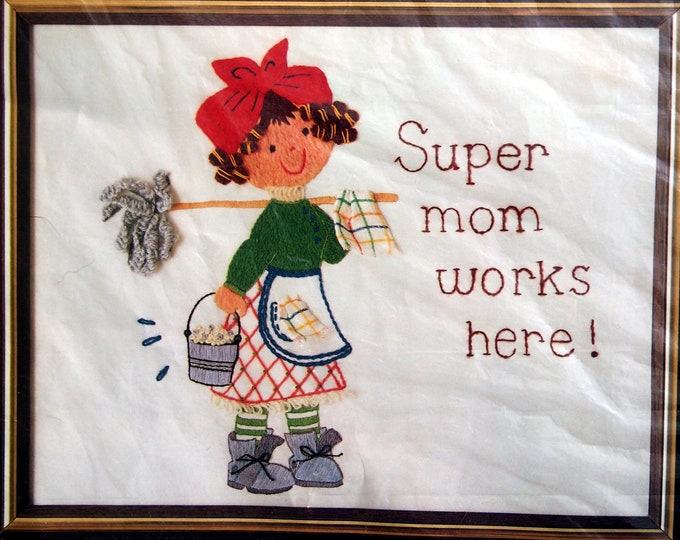 Super Mom Sampler by Gini and Bucilla Needlecraft Vintage Crewel ...