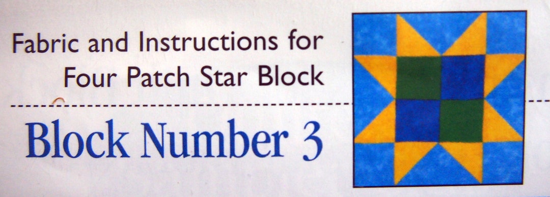 Four Patch Star Block - Block Number 3 - Quilter's Sampler Club Monthly ...