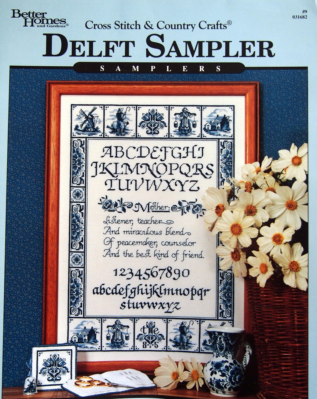 Delft Sampler by Cross Stitch & Country Crafts Vintage Counted - Etsy