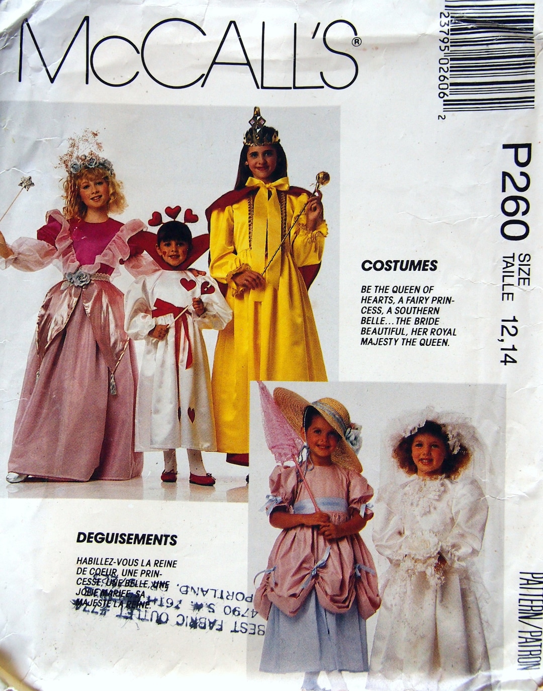 Children's and Girls' Character Costumes Size 12, 14 Mccall's Costumes ...